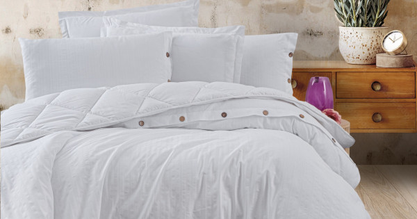 6-Piece Double Super King Size Comforter Set – 100% Turkish Cotton